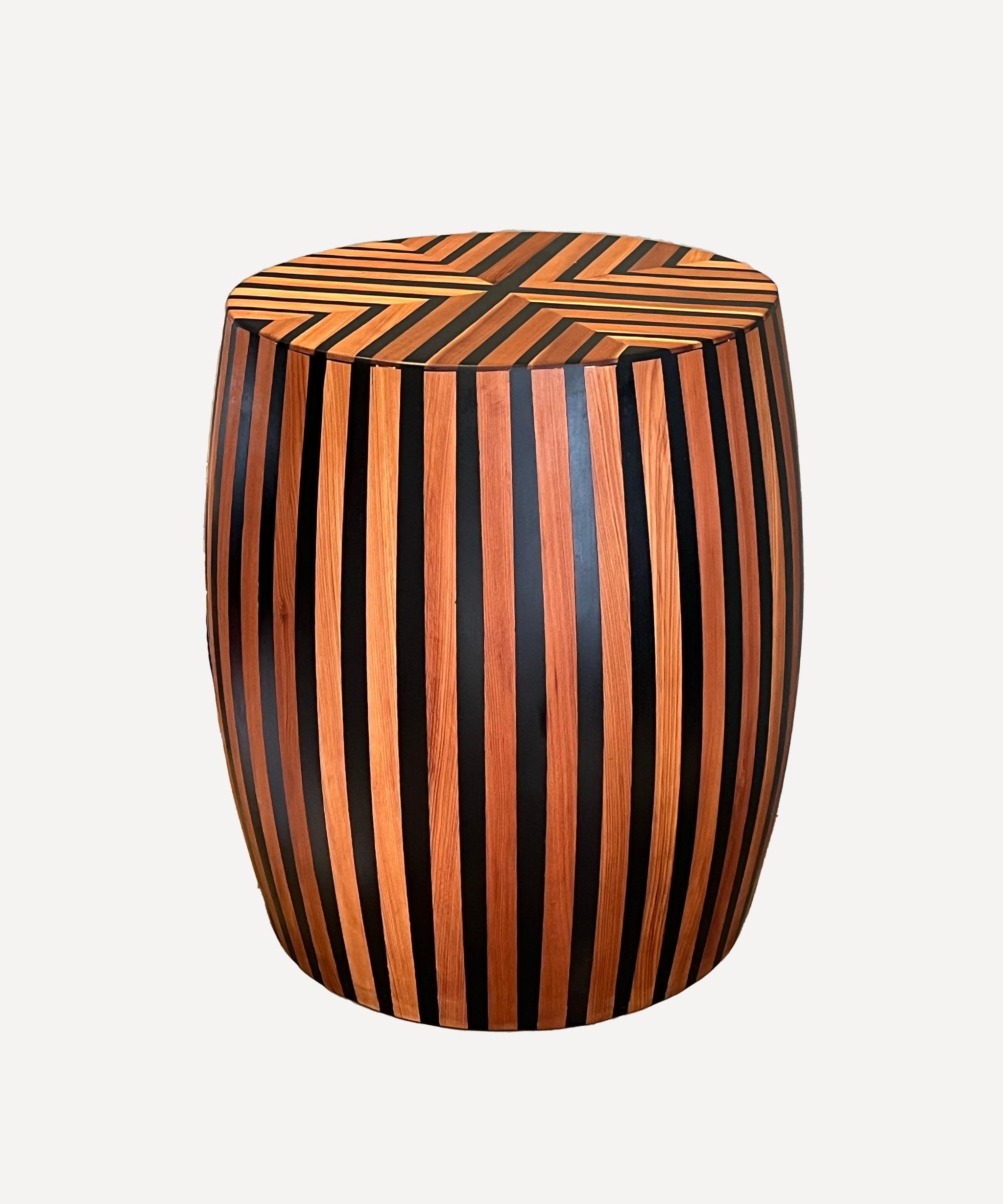Moroccan Striped Enamel Side Table | Handcrafted Accent Table for ...